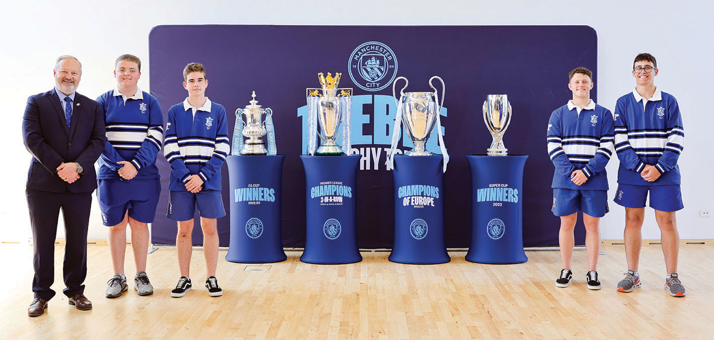 St Dominic’s Host Manchester City’s Treble Trophy Tour - Nepean News